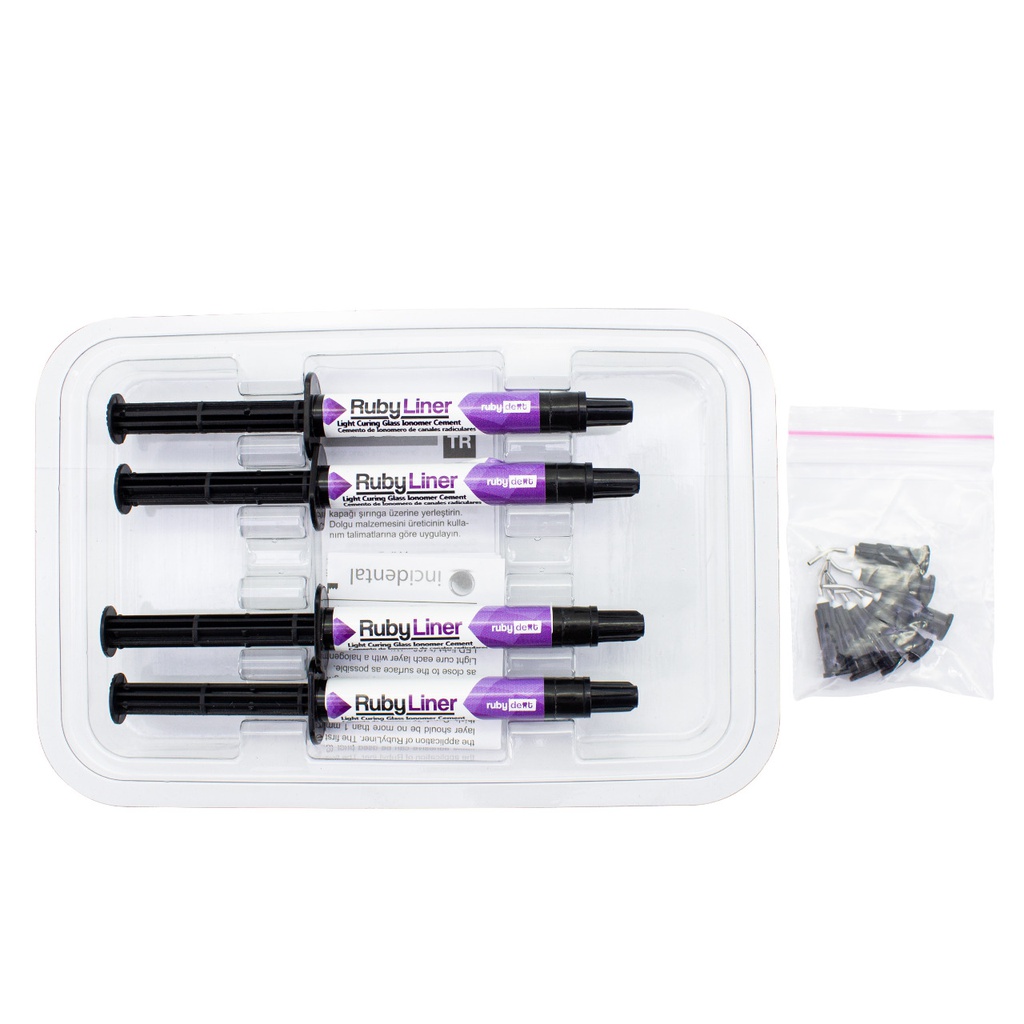 Ionomero de vidrio fotocurado x 4 RubyLiner Incidental | Biotech Chile